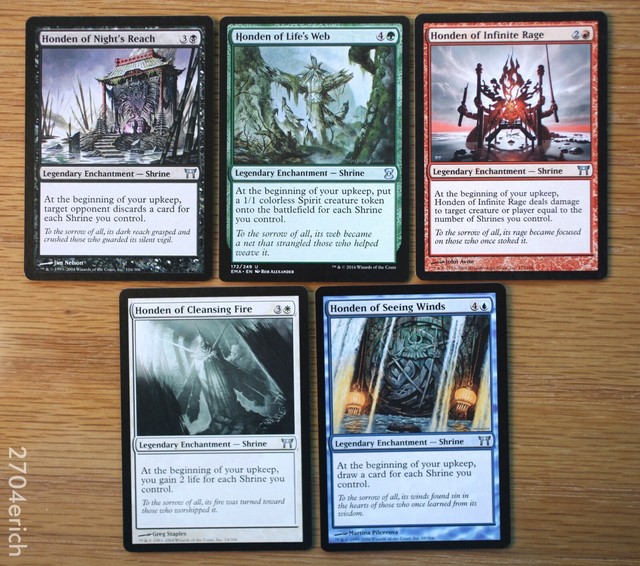5x Different Honden Shrine Legendary Enchantments Lot Full Set *NM ...