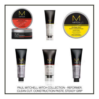 PAUL MITCHELL MITCH - REFORMER, CLEAN CUT, CONSTRUCTION PASTE, BARBER ...