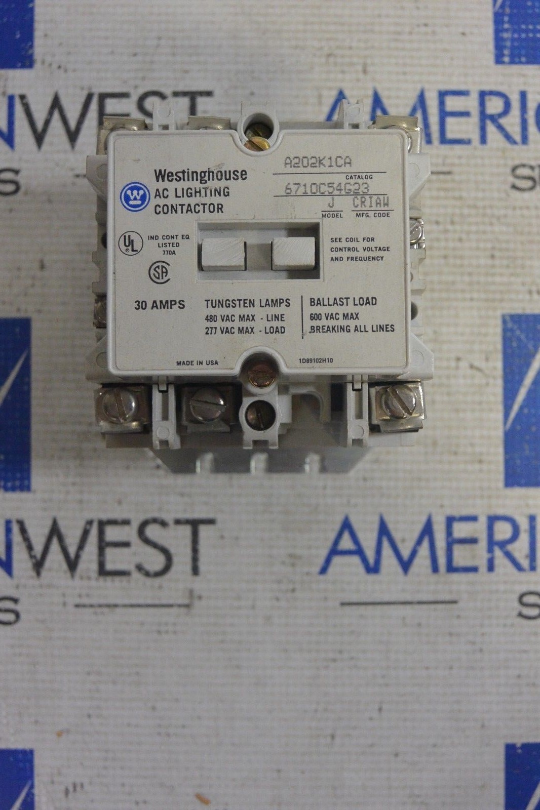 A201K1CA Westinghouse Size 1 Contactor 30 Amp 3 Phase 120v coil ...