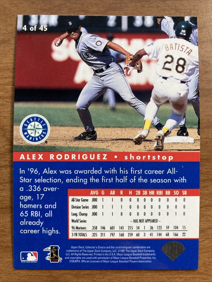 1997 Collector's Choice All-Star Connection #4 Alex Rodriguez Seattle ...