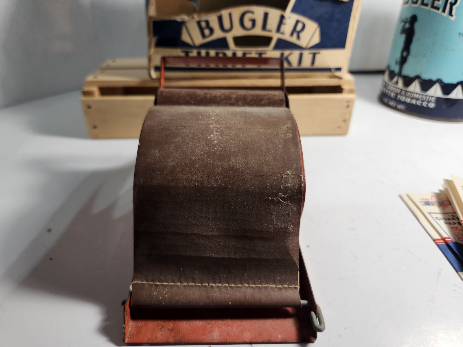 Vintage Bugler Cigarette Roller Machine, Papers And Tin By Brown ...