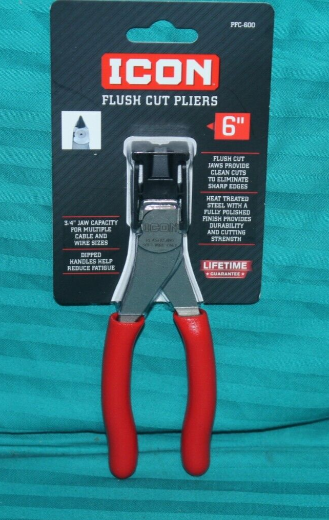 Icon Flush Cut 6" Pliers -3/4" Jaw Capacity for Multiple Sizes- Model # ...