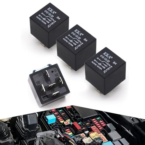 4 PCS 40A Automotive Relays, 5 Pin Car Relay Switch, 12V Waterproof Car ...
