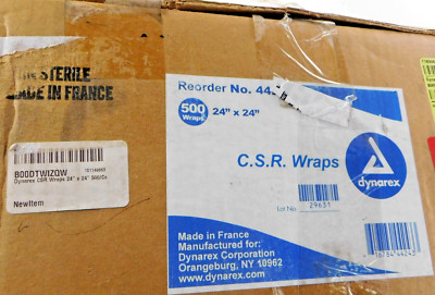 Dynarex 4424 CSR Wraps 20" x 20" 500/Box Sealed Autoclave Sterilization ...