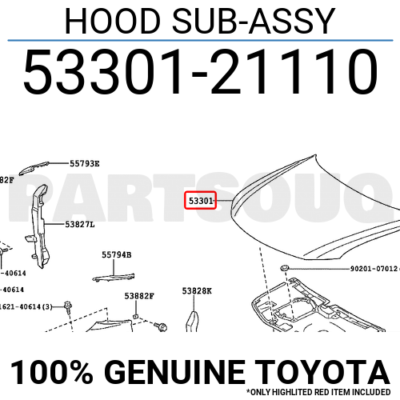 5330121110 Genuine Toyota HOOD SUB-ASSY 53301-21110 | eBay