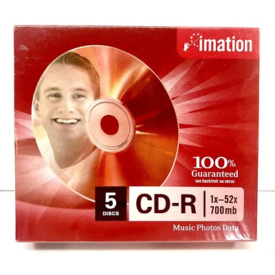 Imation CD-R 5 Pack CD Recordable Compact Discs | 700MB Data Music 52X ...