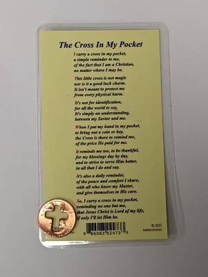 The Cross In My Pocket LAMINATED poem card with a cut out penny cross ...