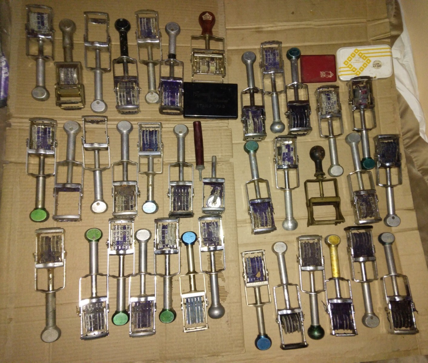 Lot Of 35 Vintage Stamps Garvey Triumph Mercury Rubber Office Dates ...