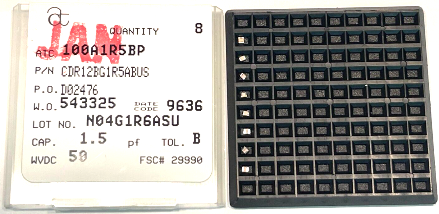 (8 PIECE LOT) CDR12BG1R5ABUS, Cap Cer 1.5pF 50V +90±20ppm/C 0.1pF SMD 0 ...