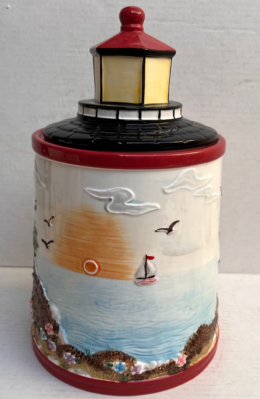 Lighthouse Ceramic Cookie Jar Canister | eBay