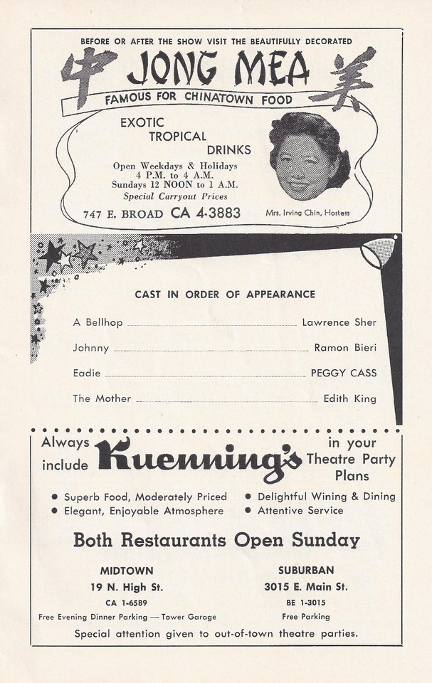 Peggy Cass "BACHELOR'S WIFE" ("Lullaby") Don Appell 1964 Kenley Players ...