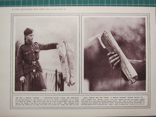 1915 WWI WW1 PRINT BRITISH WADERS MILITARY UNIFORM PROTECTION FLOODS ...