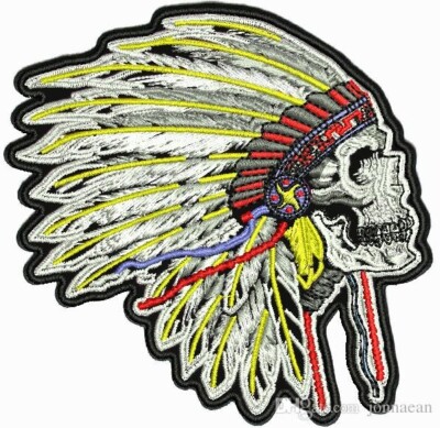 INDIAN SKULL MOTORCYCLE CHEIF BIKER PATCH 3.5 " Iron On | eBay