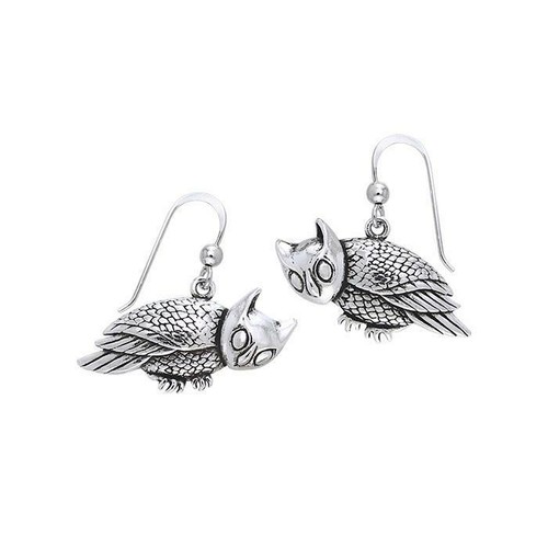 Chouette 925 Argent Sterling Crochet Boucles Animal Spirit Totem ...