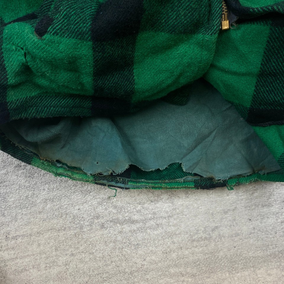VTG Johnson Woolen Mills Jacket 38 Green Zip Buffalo Cruiser Mackinaw ...