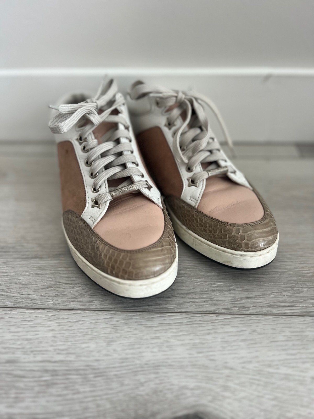 Jimmy Choo Tricolor Suede Leather Python Trim Miami L… - Gem