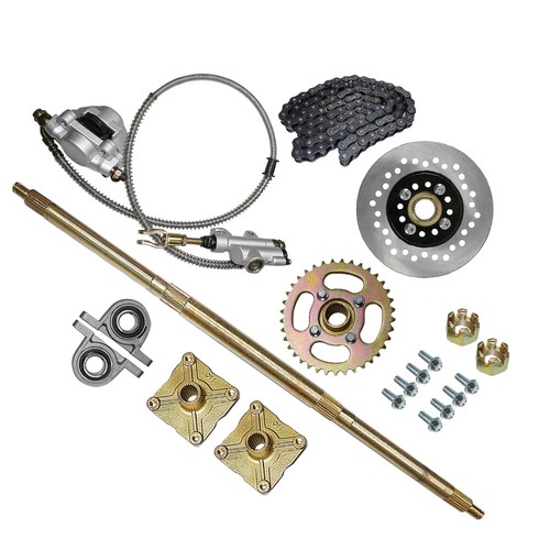 29" 32" 44" Go Kart Rear Live Axle Kit, Sprocket+Hub+Brake Assembly ...