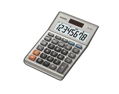 Casio Extra Large Display Calculator Silver Metallic Battery & Solar MS ...