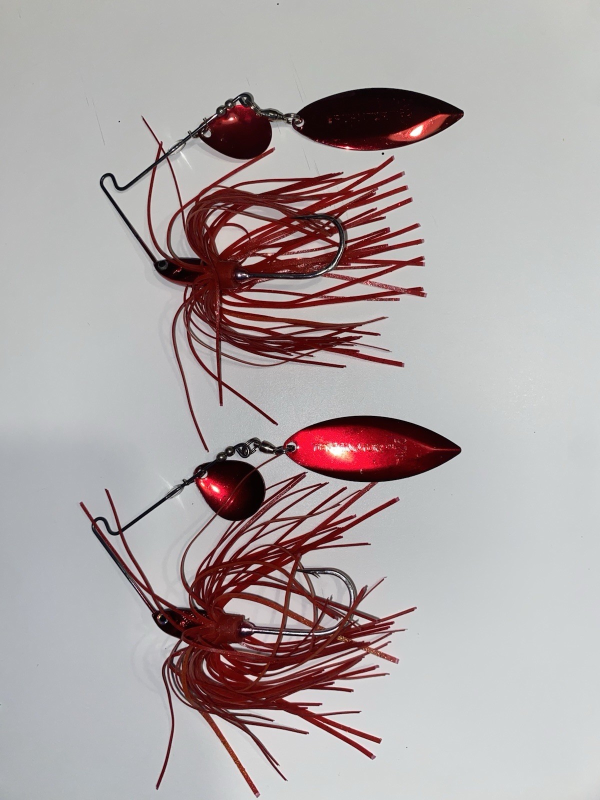 LAST WEEK - (2) UNUSED TERMINATOR T1 RED SERIES TITANIUM SPINNERBAITS ...