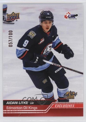 2023-24 Upper Deck CHL Exclusives 57/100 Aidan Litke #180 h8y | eBay