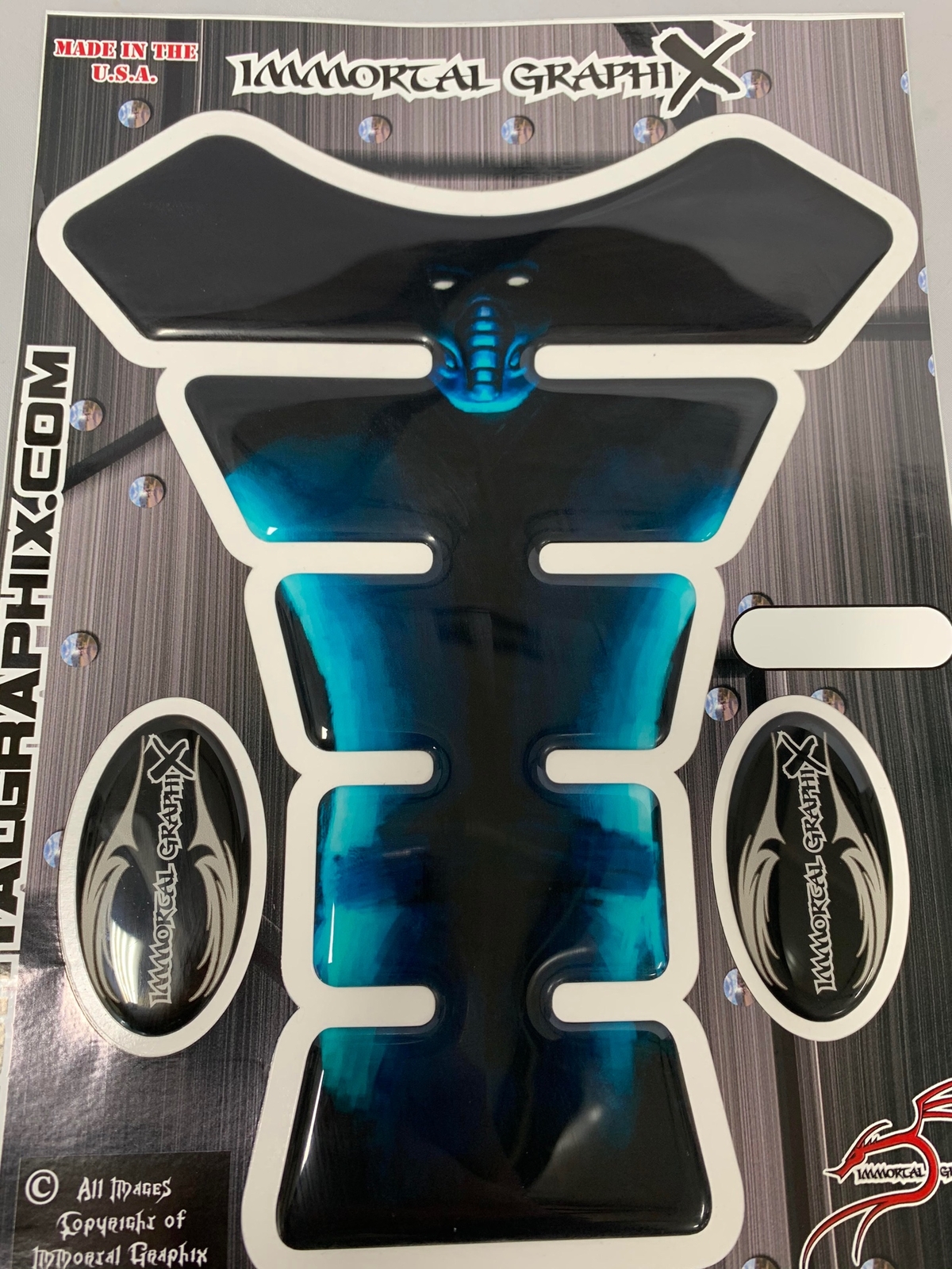 IMMORTAL GRAPHIX BLUE & BLACK TANK PAD | eBay