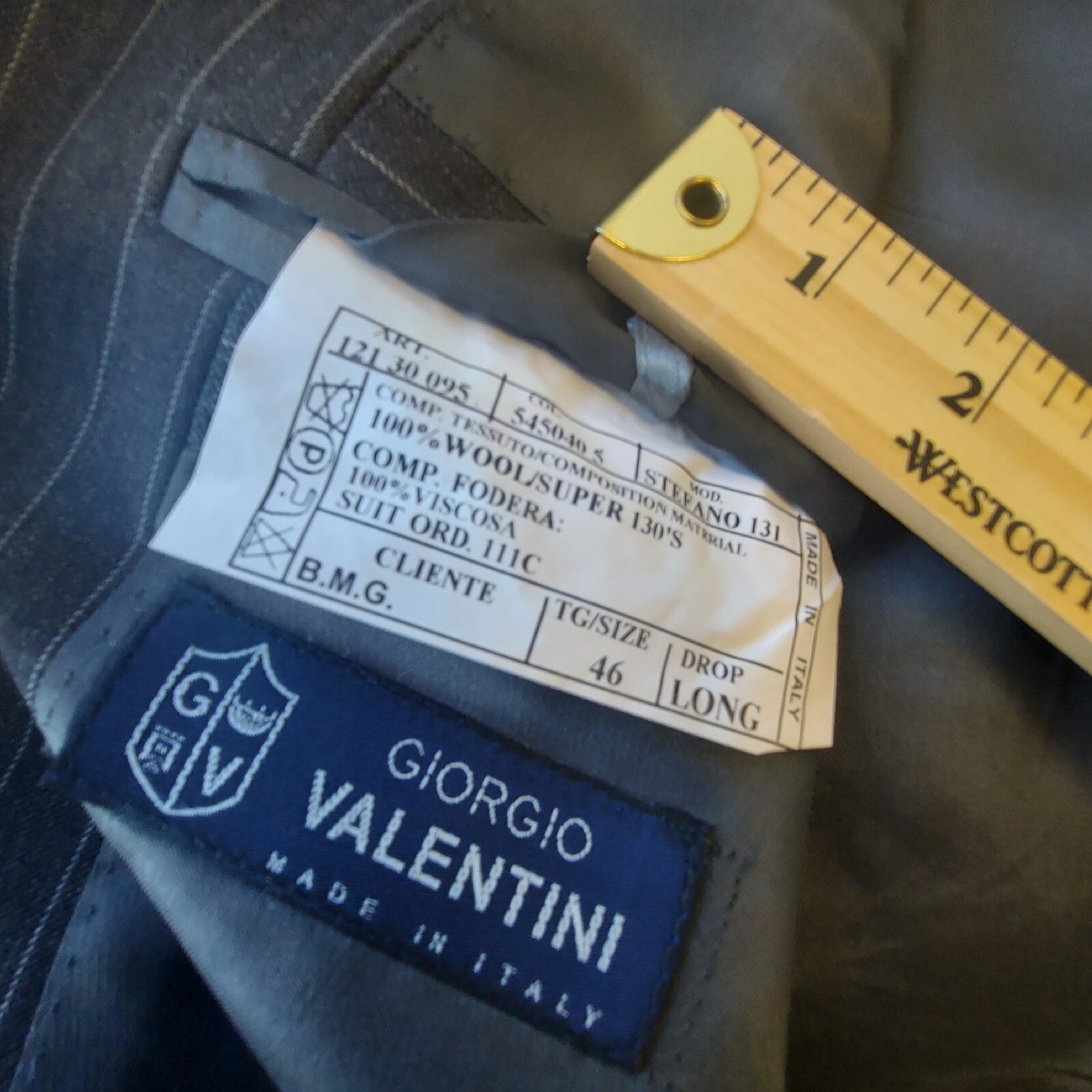 Giorgio Valentini Gray Suit 100% Wool/Super 130 's … - Gem