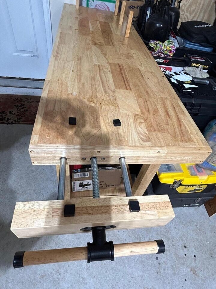 60" 3-Drawer Hard Wood Workbench Woodworking Carpenter Work Bench Tool ...