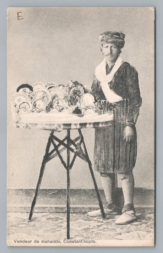 Mhalbi Vendor—Rare Antique CONSTANTINOPLE Turkey Mahalebi PC-Sized ...