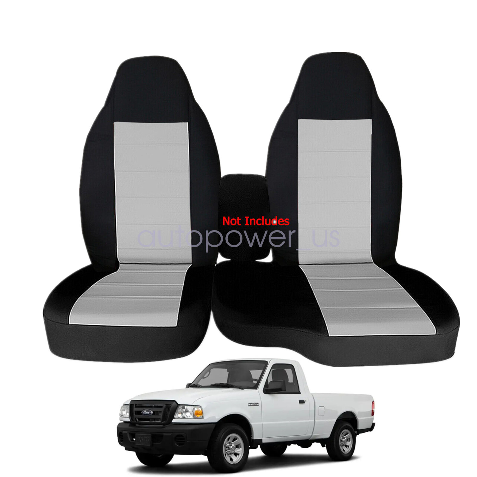 For 2004-2012 Ford Ranger 60/40 High Back Front Bench Seat Cover Black ...