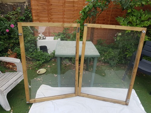 2 Perspex glazed exterior wooden window frames | eBay UK