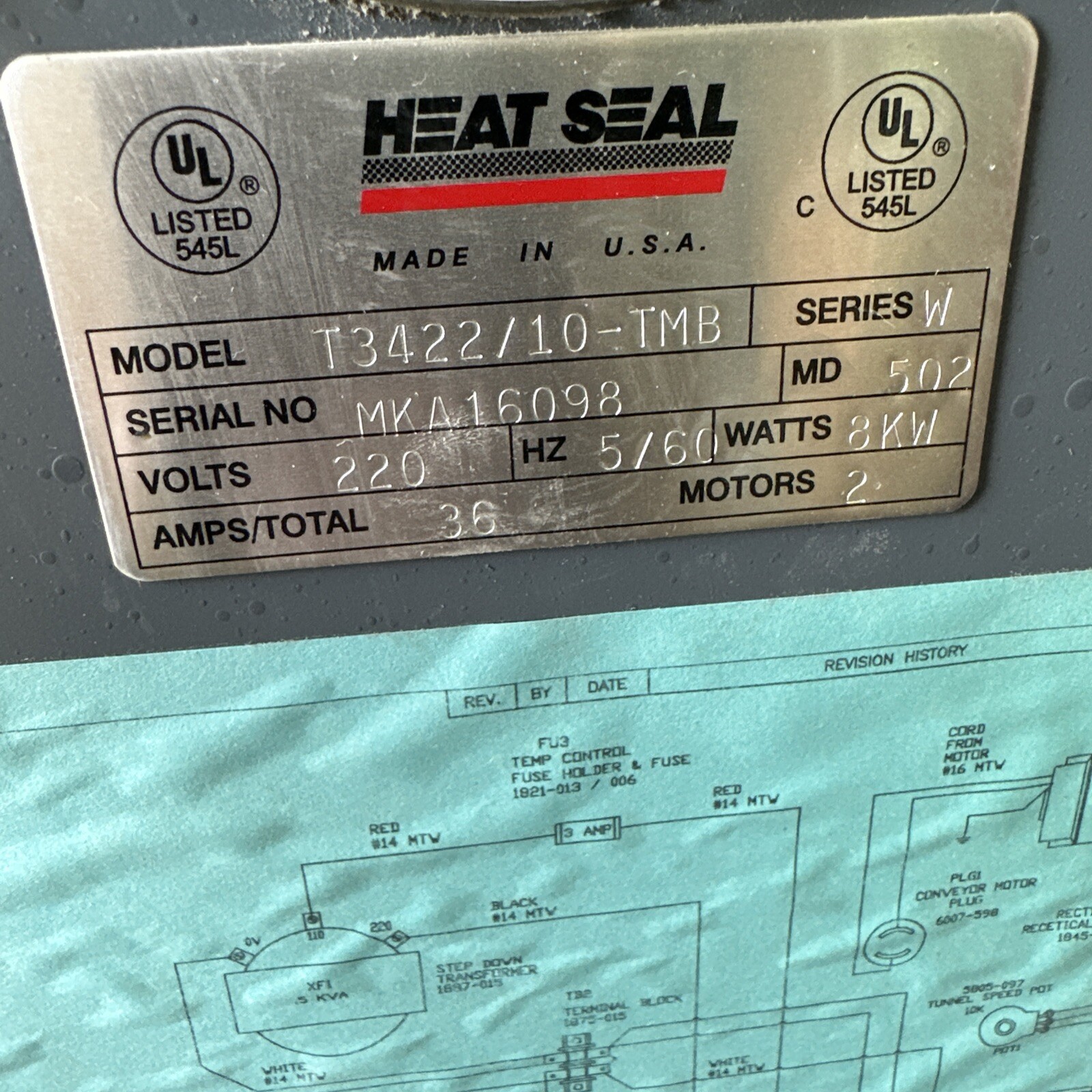 HEAT SEAL Tunnel T3422/10-TMB W/ HS-2024D 220V Excellent Condition Heat ...