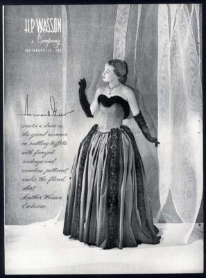 HOWARD GREER 1948 Evening Gown Fashion Magazine Ad Taffeta Dress | eBay