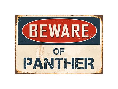 Beware Of Panther 8" x 12" Vintage Aluminum Retro Metal Sign VS314 | eBay