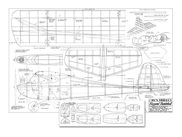 Buzzard Bombshell Gas 72" Wingspan RC Model Airplane Printed Plans ...
