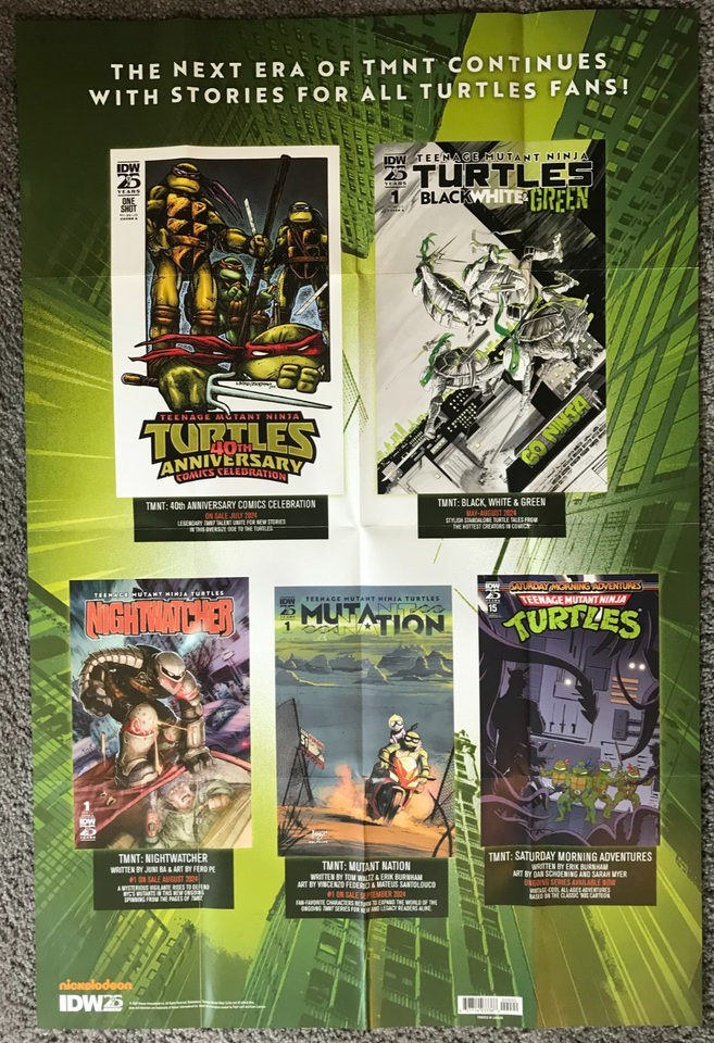 Teenage Mutant Ninja Turtles Ongoing #1 Promo Poster TMNT 36" X 24" IDW ...