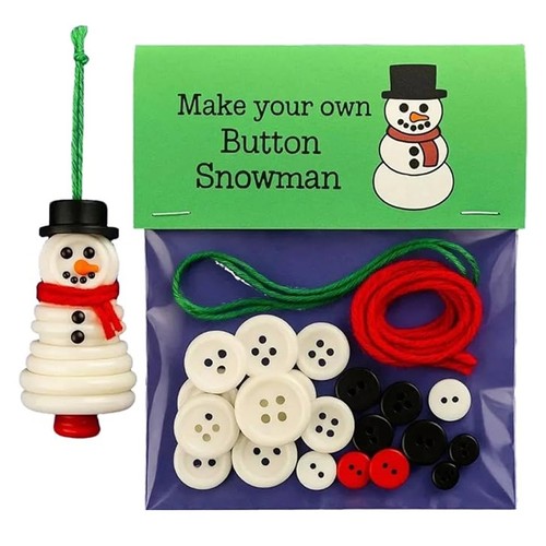 DIY Button Snowman Ornament Kit Snowman Christmas Buttons Craft Making ...