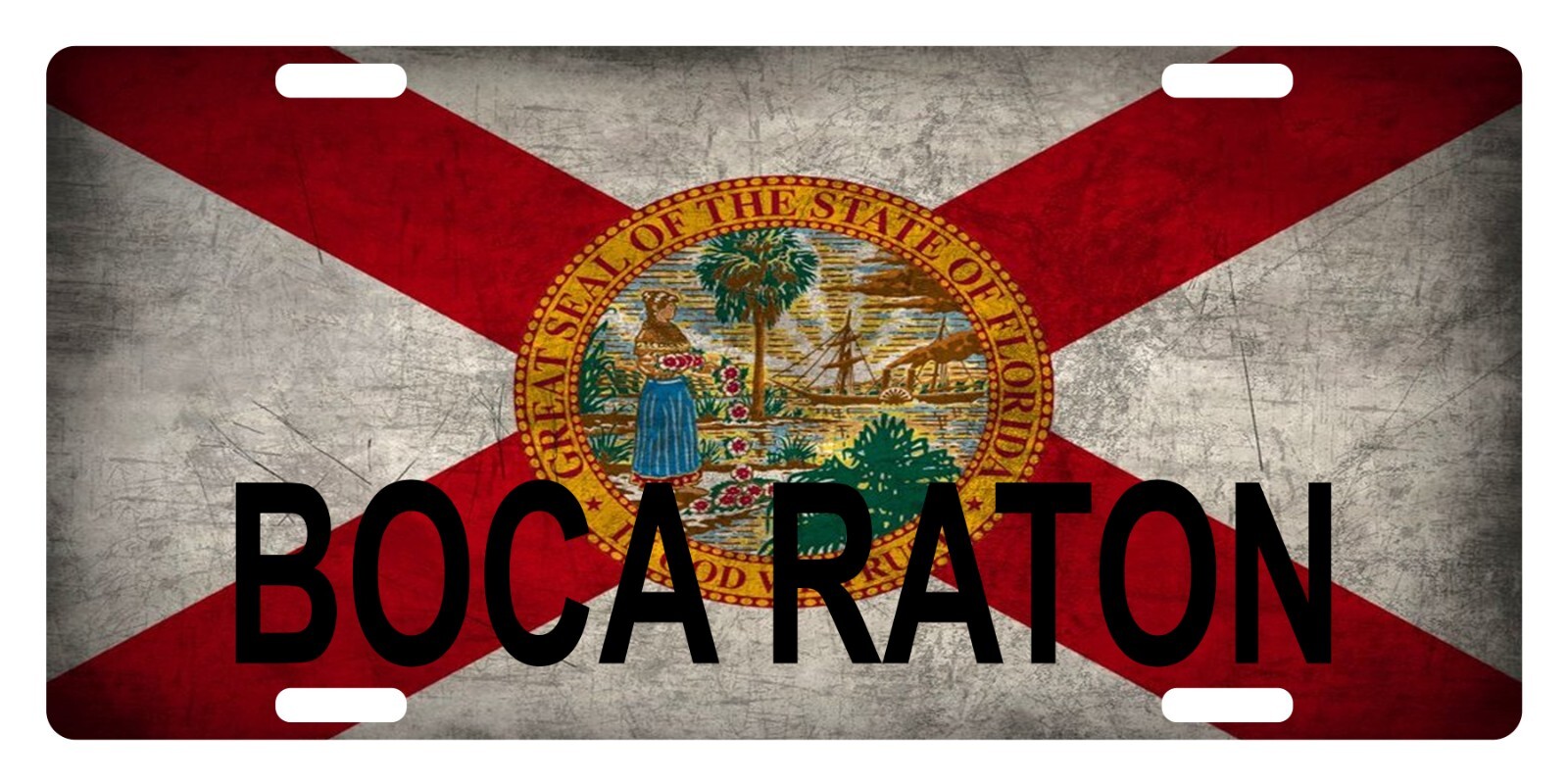 Florida State Flag License Plate Metal Sunshine State Boca Raton | eBay