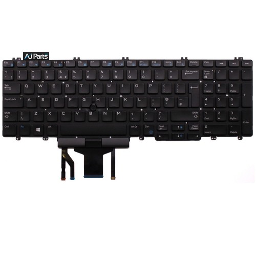 UK GB Backlit TrackPoint Keyboard For Dell Precision 15 7530 7540 17 ...