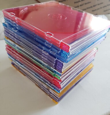 25 Multi Colored Plastic CD Cases | eBay