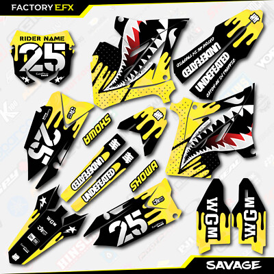 Yellow Camo Savage Restyle Graphic Kit fit 01-08 Suzuki RM125 RM250 RM ...