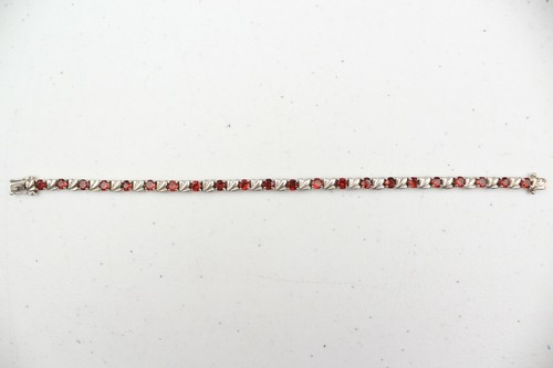 Sterling Silver Root Beer Colored Stone Tennis Bracelet 7.5" | eBay