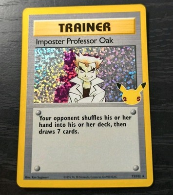 Pokemon Celebrations Imposter Professor Oak Holo Rare Trainer Card 73/ ...