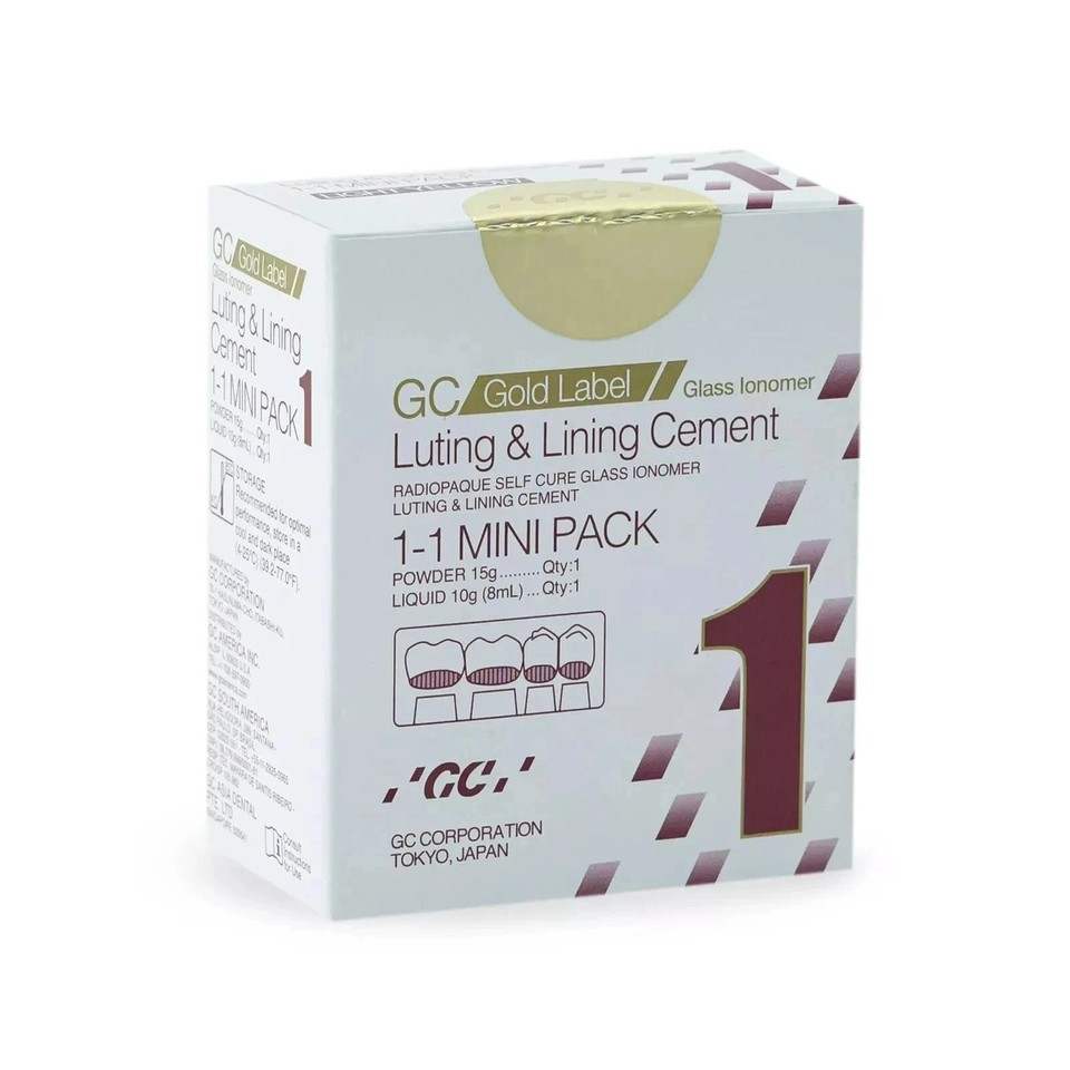 GC Gold Label Fuji 1 Radiopaque Luting & Lining Glass Ionomer Cement ...