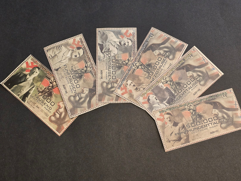 THIRD REICH NOVELTY CURRENCY Lot Adolf Hitler Banknotes Reichsbanknotes ...