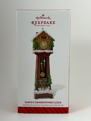NIB - Santa's Grandfather Clock - 2014 Hallmark Ornament - Member ...