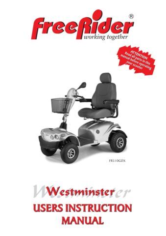 FREERIDER - MOBILITY SCOOTER - OWNERS MANUAL- PRINTED TO ORDER | eBay UK