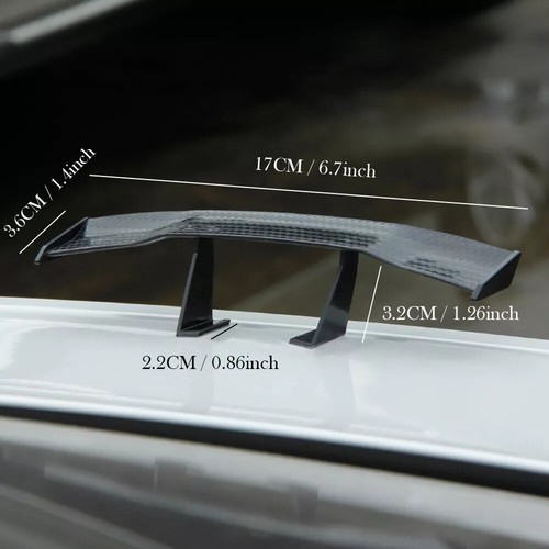 17cm Model Carbon Fiber Look GT Tiny Mini Rear Wing Spoiler Decor ...