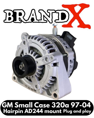 320A GM 93-04 Small Case Alternator High Output Brand X Alt Chevy AD244 ...