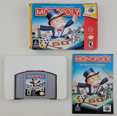 Monopoly (Nintendo 64 N64, 1999) CIB Complete w/ Box, Cardboard ...
