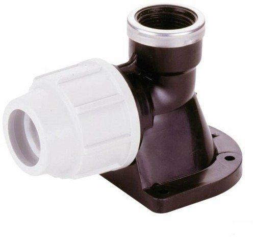 Plasson 20mm Blue MDPE Water Main Pipe Wall Plate Elbow 1/2" Backplate ...